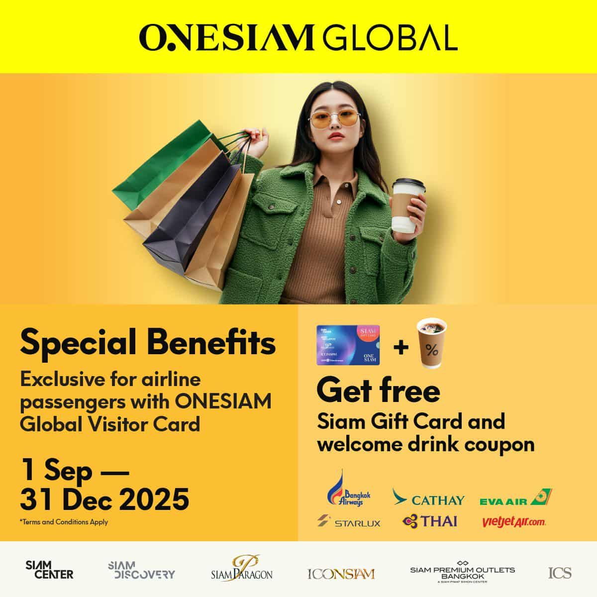 Fly with Our Airline Partners, Enjoy ONESIAM Shopping Privileges