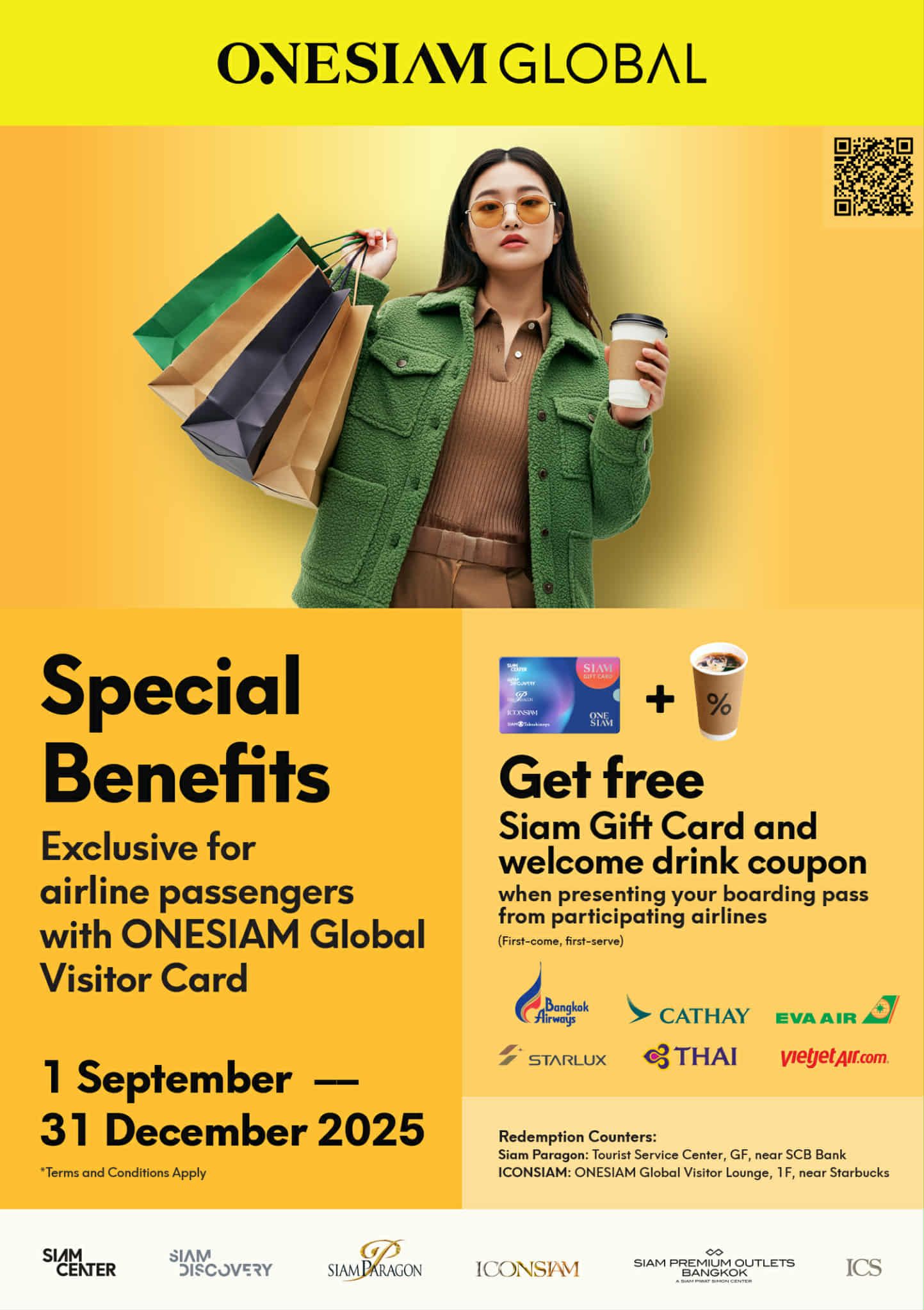Fly with Our Airline Partners, Enjoy ONESIAM Shopping Privileges